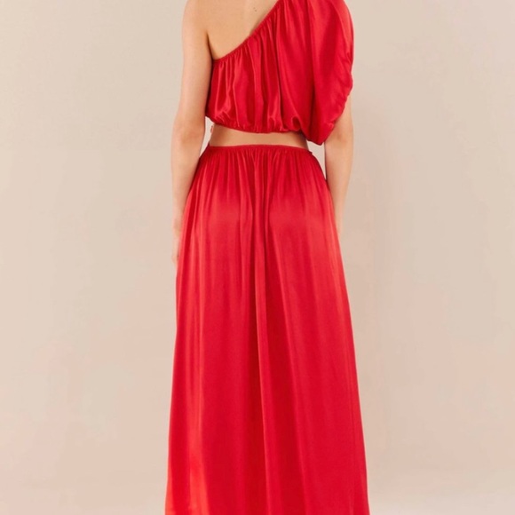FARM Rio | Dresses | Nwt Farm Rio Red One Shoulder Maxi Dress L | Poshmark